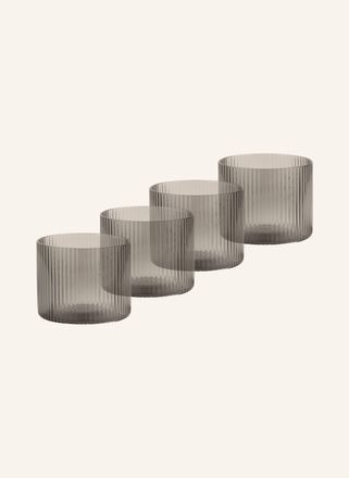 Ferm Living Ferm Living 4er-Set Trinkgl&auml;ser Ripple grau