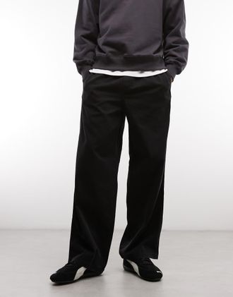 Weekday Weite Oversize-Hose in verwaschenem Schwarz mit elastischem Bund