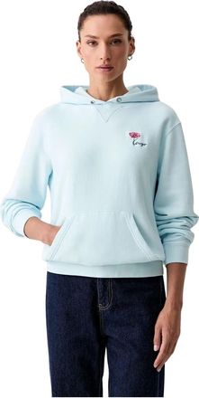 Kenzo Femme, Sweatshirts et sweats &agrave; capuche, Bleu, Taille: 38 FR SweaT-shirt &agrave; capuche brod&eacute; de fleurs