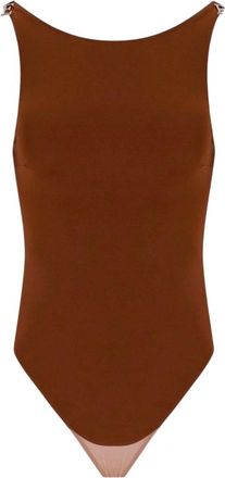 Elisabetta Franchi Cr&ecirc;pe Jersey Bodysuit - - Tops - Damen - Braun - M
