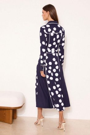 Lipsy Midikleid Lipsy getupftes Midi-Hemdblusenkleid, Regular (1-tlg)