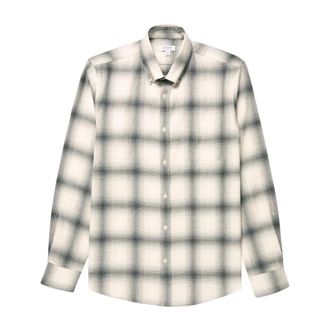 Sunspel Kariertes Flanellhemd aus geb&uuml;rsteter Baumwolle - - Shirts - Herren - Beige - L