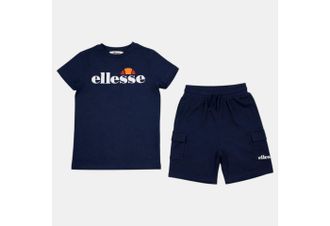 Ellesse T-Shirt & Shorts ellesse Jungen Sportanzug 2-Teiler T-Shirt & Cargo-Shorts Set (Set, Sport T-Shirt + Kurze Hose Cargoshorts mit Taschen) Jungen Sommer