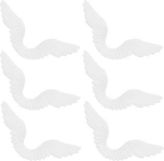 TOPBATHY Baluue 6 St&uuml;ck Wei&szlig;e Engelsfl&uuml;gel aus Kunststoff Selbstgemacht Basteln Zubeh&ouml;r f&uuml;r Weihnachtsdeko Kr&auml;nze Girlanden und Geschenkverzierung