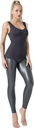 JOPHY & CO. Legging skinny pour femme bi-élastique en cuir push-up, couleurs brillantes (cod. 9810), gris, S