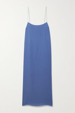 Khaite Sicily Midikleid Aus Seiden-georgette - Blau