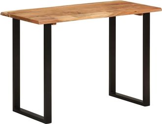 Generic Akazienholz Massiv Esstisch, Industrial Baumkante, Baumstamm, Esszimmertisch, K&uuml;chentisch, Speisetisch, Tisch Esszimmer, K&uuml;che (Schwarz 180x90x76cm) (
