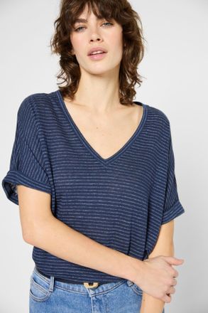 Gerard Darel T-shirt V à rayures - GLADYS - Indigo