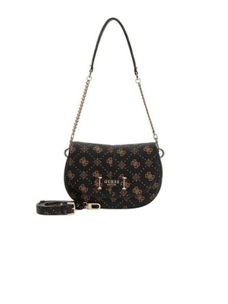 Guess Womens Shoulder Bag Espresso Logo Polyurethane - Shoulder-Bags