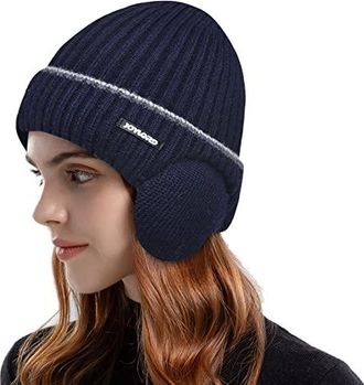 Generic Chapeau tricot&eacute; en laine chaude faite &agrave; la main pour femme - Coupe-vent - Pour gar&ccedil;ons, bleu marine, Taille unique