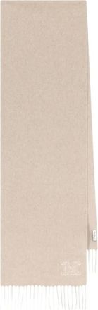 Max Mara unisex, Accessoires, Beige, Taille: ONE Size Logo-detail Scarf