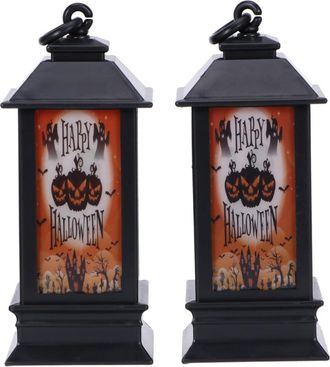 OSALADI Halloween Dekorative -laternen 2 Stück Nachtlichter Grabstein Fledermäuse Für Home Party Bar Ktv Mall Gruselige Atmosphäre