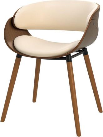 Rendez-Vous Déco Rendez-vous Déco - Chaise en cuir synthétique beige et bois plaqué noyer - polo