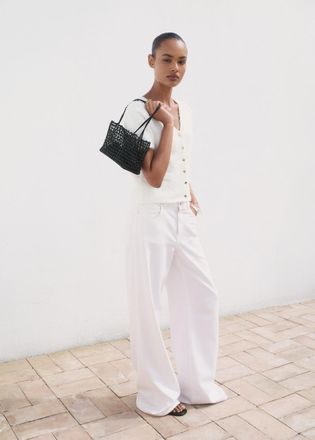 Mango Boucl&eacute;-Cardigan mit kurzen &Auml;rmeln wei&szlig; - Damen - XS - MANGO