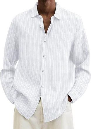 Generic Chemise &agrave; manches longues pour homme - Boutonn&eacute;e - Infroissable - Confortable - Doux - D&eacute;contract&eacute; - Pour un usage quotidien - Vacances en plein air, 