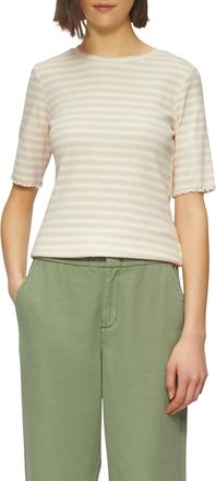 s.Oliver Geripptes T-Shirt mit Ziersaum