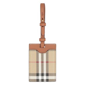 Burberry Femme, Sacs, Brun, Taille: ONE Size Porte-&eacute;tiquette de Bagage en Cuir House-Check