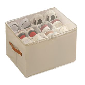 Generic Schuh-Organizer - Stoffbox zur Aufbewahrung verschiedener Gegenst&auml;nde | Verstellbare Trennw&auml;nde mit transparentem Deckel und Griff, faltbarer Sportsch