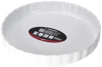 Crealys 512734 Moule &agrave; Tarte en C&eacute;ramique Blanc 28 cm