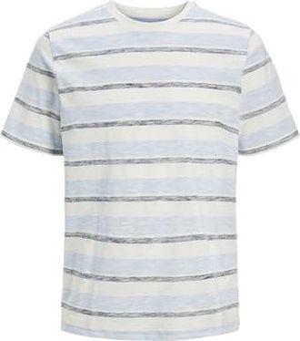 Jack & Jones Jjbirk Striped Tee SS Crew Neck Shirt ray&eacute; &agrave; col Rond, Cloud Dancer, M Homme