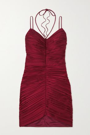 Rasario Mini-robe Fronc&eacute;e En Satin - Bordeaux