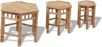 vidaXL Tabourets de jardin 3 pcs Bambou