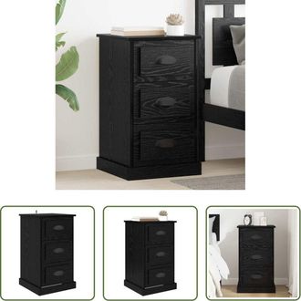 vidaXL vidaXL Chevet avec tiroir - Cabinet de chevet avec tiroir Ch&ecirc;ne noir 39 x 39 x 67,5 cm