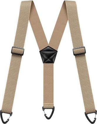 Generic Bretelles cach&eacute;es pour homme tr&egrave;s r&eacute;sistantes sous le dos en Y 3,8 cm avec 3 boucles &agrave; pression, accessoires de v&ecirc;tements, kaki, taille unique