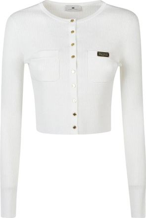 Elisabetta Franchi Femme, Pulls, Blanc, Taille: 40 FR Maglia Tricot