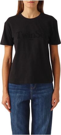 Twinset Femme, Tops, Noir, Taille: 38 FR T-shirt en coton