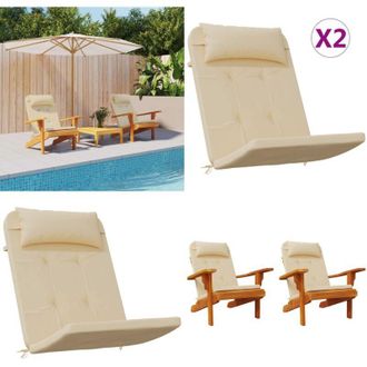 vidaXL Adirondack-Auflagen 2 Stk. Beige Oxford-Gewebe - Sitzauflage - Adirondack-Auflage
