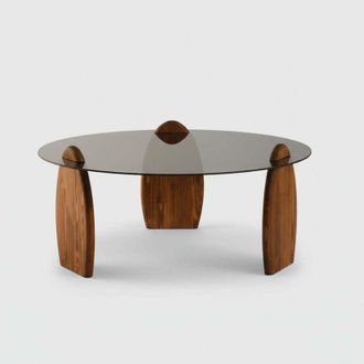 M&S Collection Couchtisch aus geh&auml;rtetem Glas und Massivholz Surf
