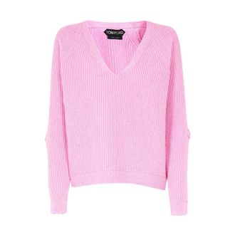 Tom Ford Gerippter Wollmischpullover - - Knitwear - Damen - Rosa - S