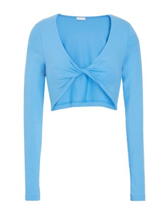 8 by YOOX VISCOSE JERSEY FRONT TWIST TOP