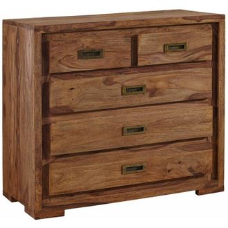 Massivmoebel24 Kommode Sheesham 95x47x85 braun ge&ouml;lt NATURE BROWN 854