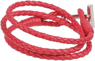 Tom Ford Armb&auml;nder - T Wrap Woven Bracelet Red - Gr. L - in Rot - f&uuml;r Damen