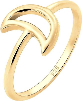 Elli Ring Damen Halbmond Astro in 925 Sterling Silber vergoldet