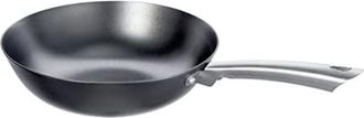 Schulte Ufer 1460-28 i Wokpfanne Iron-Star | Eisenpfanne | unbeschichtet | 28 cm | ca. 3,30 l, Schwarz,silber