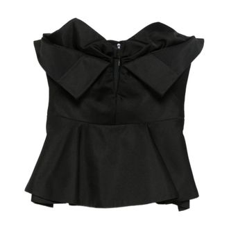 Alexander McQueen Bow Detail Peplum Top - - Tops - Damen - Schwarzk - M
