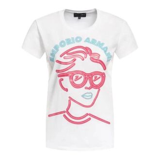 Emporio Armani Wei&szlig;es T-Shirt mit kurzen &Auml;rmeln 3H2T7H2J95Z0100 - - Tops - Damen - Wei&szlig; - M