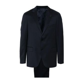 Lardini Blaue Wollmischung Anzugjacke - - Suits - Herren - Blau - S