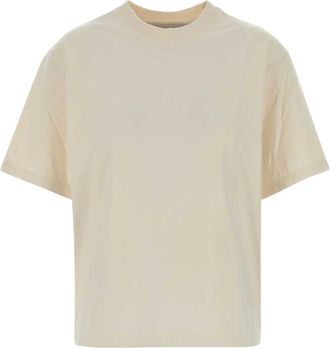 Golden Goose Femme, Tops, Beige, Taille: 38 FR Worn Effect Cotton T-Shirt