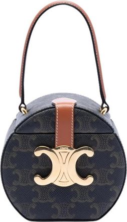 Celine Sac &agrave; main rond en cuir imprim&eacute; Pre-owned - Femme - Pre-owned - Brun - Taille: ONE Size
