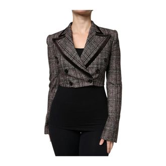 Dolce & Gabbana Karierte Kurze Blazer Modell Jkt3275 - - Jackets - Damen - Braun - S