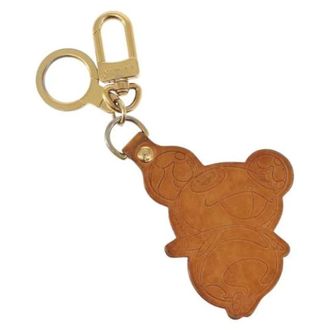 Louis Vuitton unisex, Pre-owned, Beige, Taille: ONE Size Porte-cl&eacute;s en cuir Pre-owned