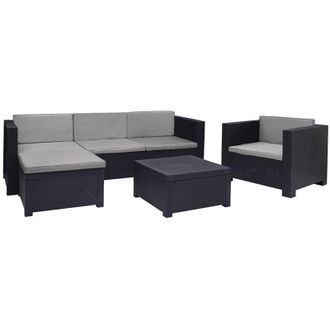 SP Berner Sp-berner - Ensemble Jardin/Terrasse Canap&eacute;+Fauteuil+Table Manhattan Graphite Sp Berner