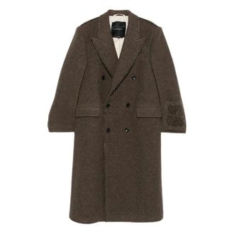 Federico Cina Single-Breasted Manteaux - Femme - Manteaux - Brun - Taille: 36 FR