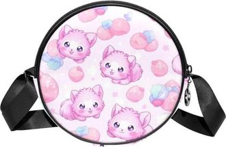 Generic Sac &agrave; bandouli&egrave;re rond pour femme, petit sac &agrave; bandouli&egrave;re avec fermeture &eacute;clair, bretelles r&eacute;glables, style d&eacute;contract&eacute;, pour femmes et filles