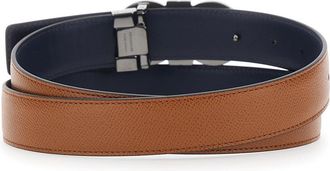 Ferragamo Reversible Grained Calfskin Belt - Brown