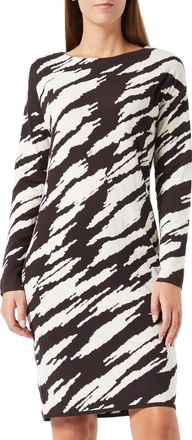 Gerry Weber Damen 880027-35701 Kleid, Braun/Ecru/Weiss Gemustert, 44